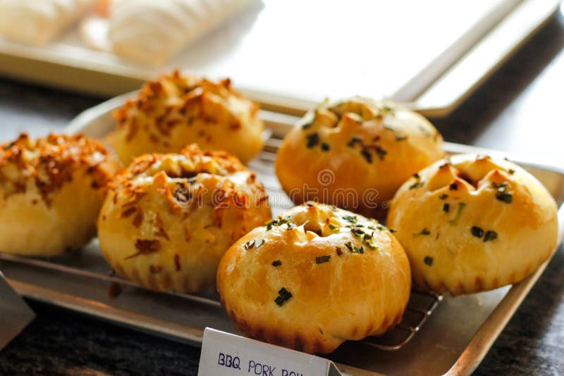 BBQ Pork Roll Bread stock photo. Image of macro, food - 30675350