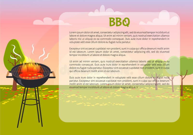 BBQ Poster with Nature Text Vector Illustration Stock Vector ...
