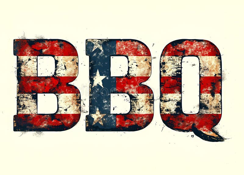 BBQ Poster in the Stars and Stripes Flag Design Stock Illustration ...