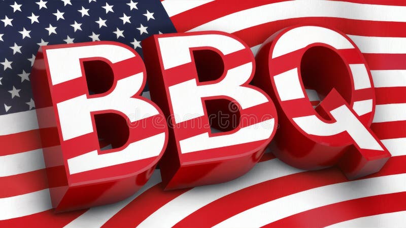 BBQ Poster in the Stars and Stripes Flag Design Stock Illustration ...