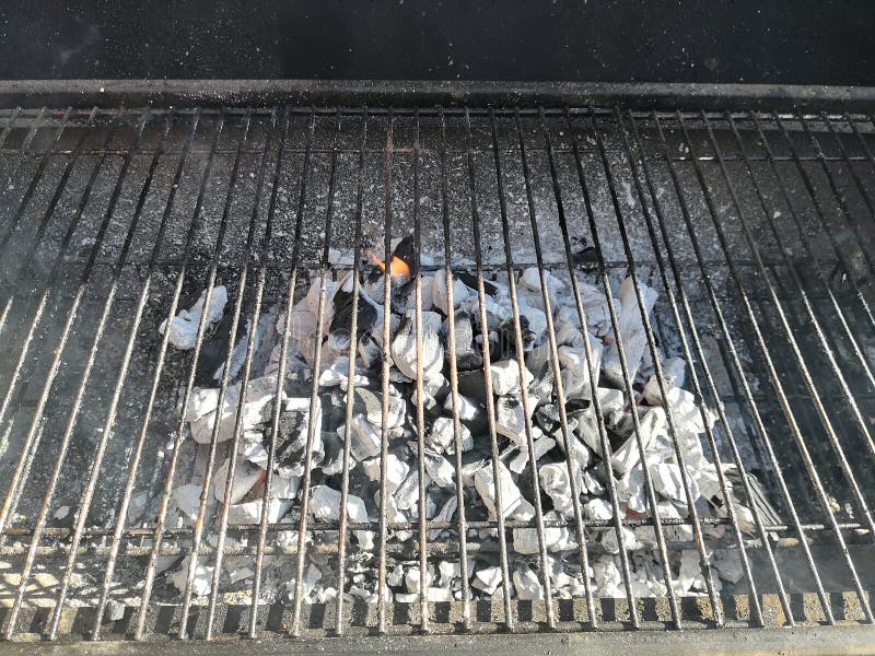 BBQ Ready To Have the Meat Added Stock Image - Image of ready, charcoal ...
