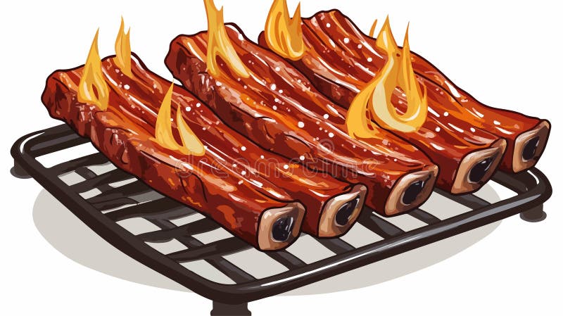 Barbecue Rib Cookout Cartoon Vector Illustration Stock Vector ...