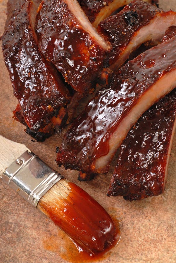 A rack of bbq pork ribs stock photo. Image of back, meal - 24050622