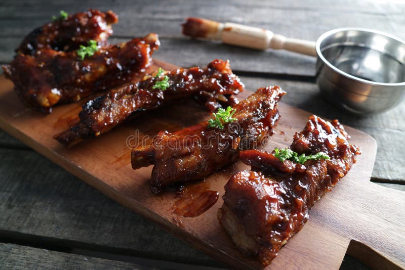 BBQ Ribs Strips stock photo. Image of eating, food, gourmet - 129242700