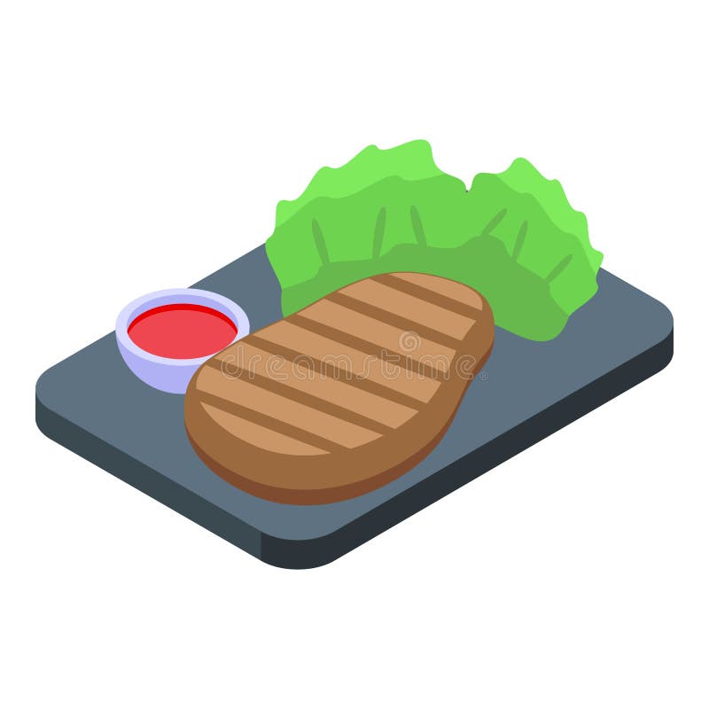 Bbq Steak Icon Isometric Vector. Menu Food Stock Vector - Illustration ...