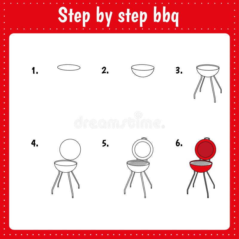Bbq step stock vector. Illustration of skill, page, draw - 245146985
