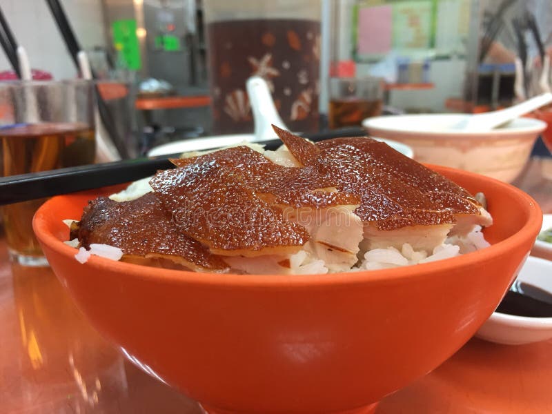 Bbq suckling pig with rice stock image. Image of suckling - 115156903