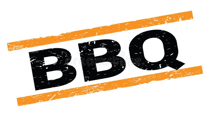 BBQ Text on Orange Rectangle Stamp Sign Stock Illustration ...