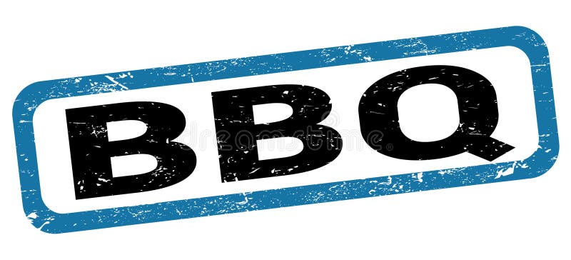 BBQ Text Written on Blue-black Rectangle Stamp Stock Illustration ...