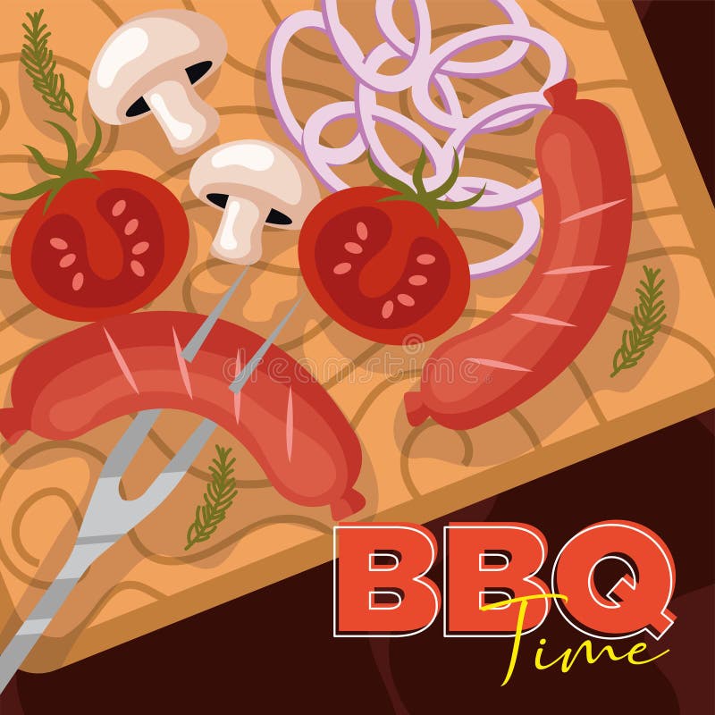 BBQ time poster Vector stock vector. Illustration of food - 329962060
