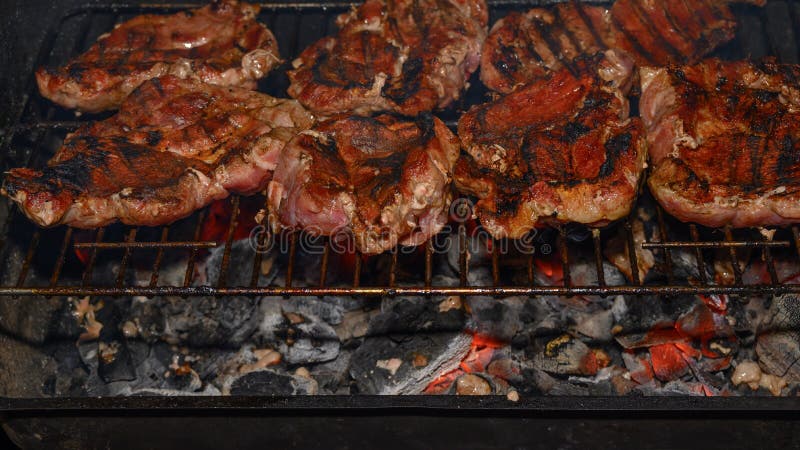 BBQ Time with Some Pork Meat Stock Image - Image of meal, roasted ...