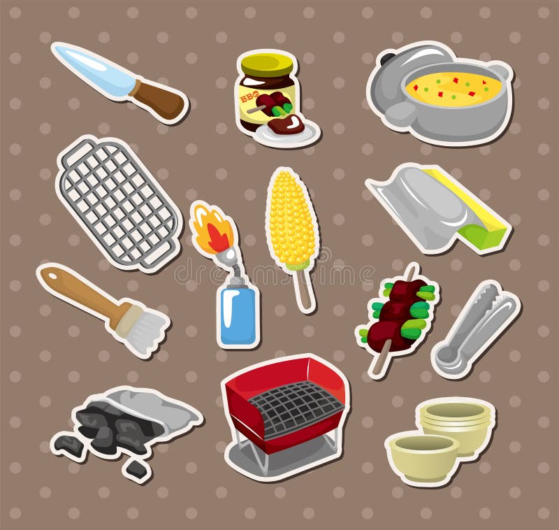 Baking tools stickers stock vector. Illustration of cookie - 27176786