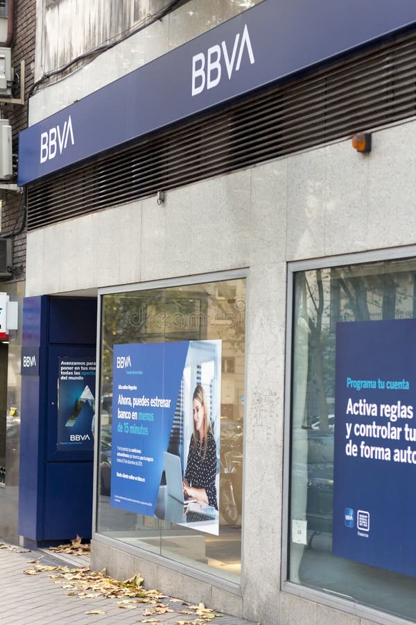 BBVA Logo on BBVA Bank Branch Office Editorial Stock Image - Image of ...