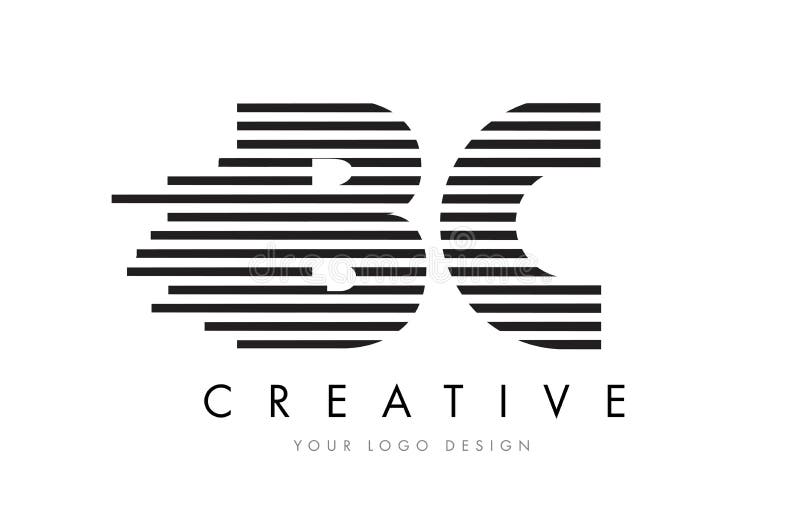 BC B C Zebra Letter Logo Design with Black and White Stripes Stock ...