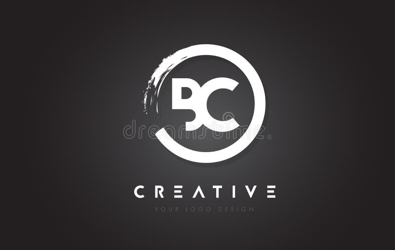 BC Circular Letter Logo with Circle Brush Design and Black Background ...