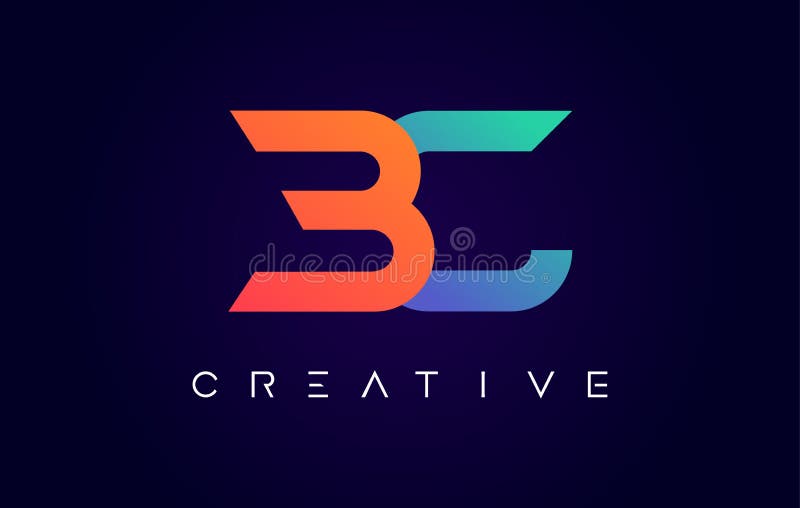 BC Logo Letter Design with Modern Creative Concept and Orange Blue ...