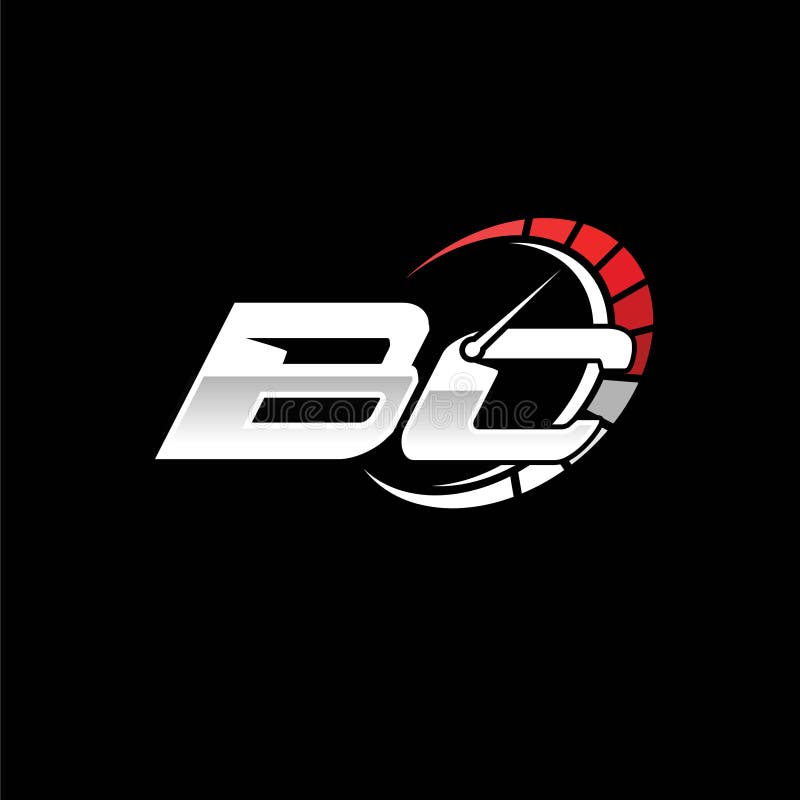 BC Logo Letter Speed Meter Racing Style Stock Vector - Illustration of ...
