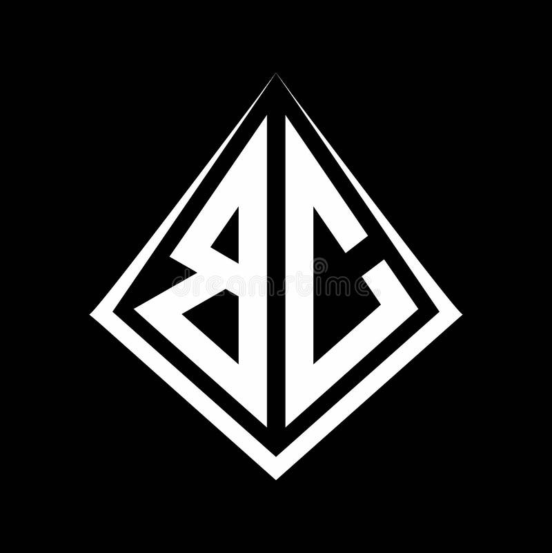 BC Logo Letters Monogram with Prisma Shape Design Template Stock Vector ...