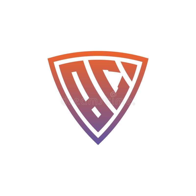 BC Logo Shield Monogram Gradient Style Design Stock Vector ...