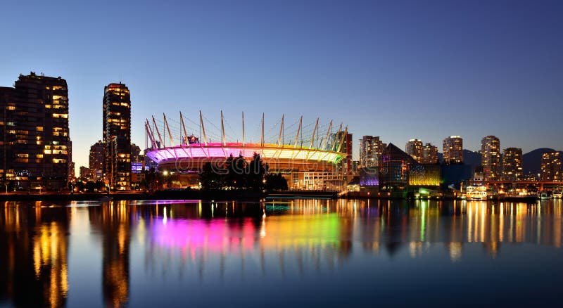 Vancouver Cityscape At Night Stock Image - Image of port, columbia ...