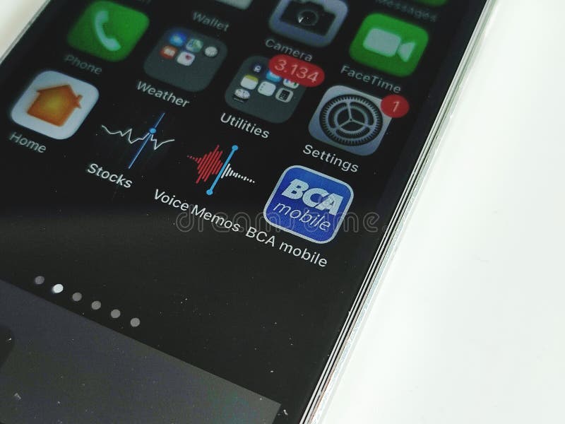 BCA Mobile Application Installed on the Front Screen of a Mobile Phone ...