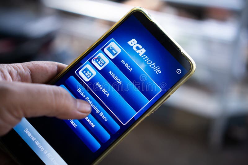 BCA Mobile Application Menu on Smartphone Editorial Photo - Image of ...