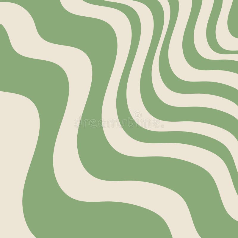 Green Liquid Swirl Flow Groovy Stripe Y2K Pattern Stock Illustration ...