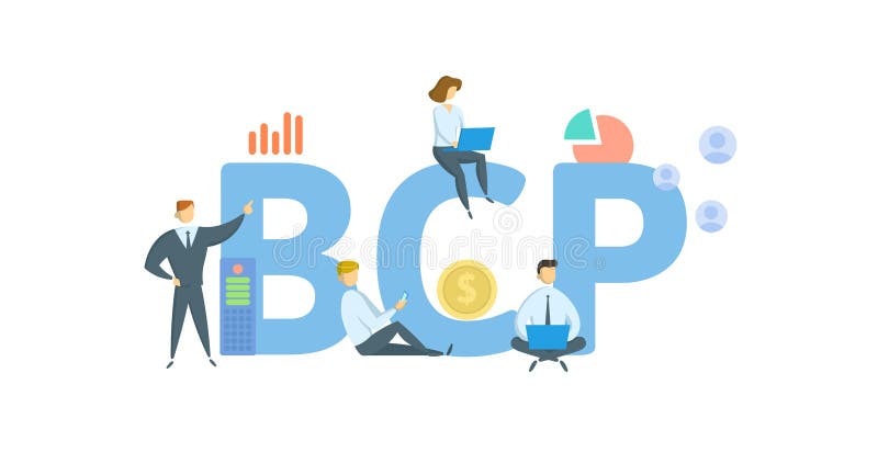 BCP, Business Continuity Plan. Concept with Keywords, People and Icons ... BCP, Business Continuity Plan. Concept with Keywords, People and Icons ...