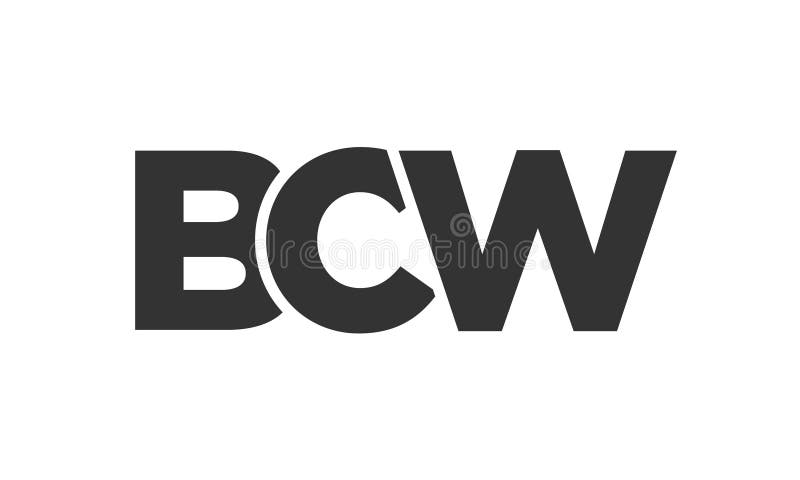 BCW Logo Design Template with Strong and Modern Bold Text. Initial ...