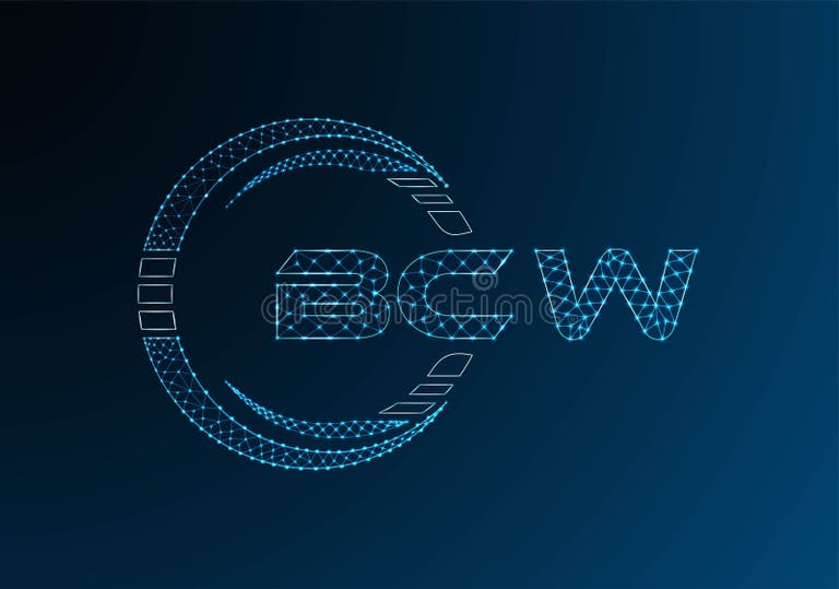BCW Low Poly Letter Logo Vector Design. BCW Stock Vector - Illustration ...