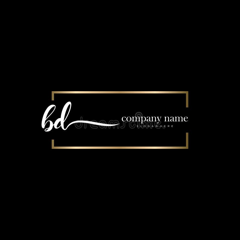 BD Initial Handwriting Logo Template Vector. Stock Vector ...