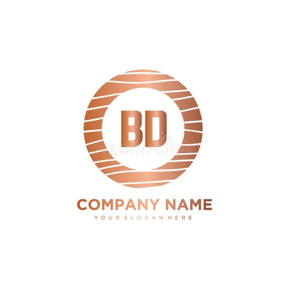 BD Initial Letter Circle Wood Logo Template Vector Stock Vector ...