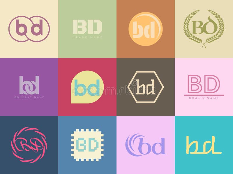BD Logo Company Template. Letter B and D Logotype Stock Vector ...