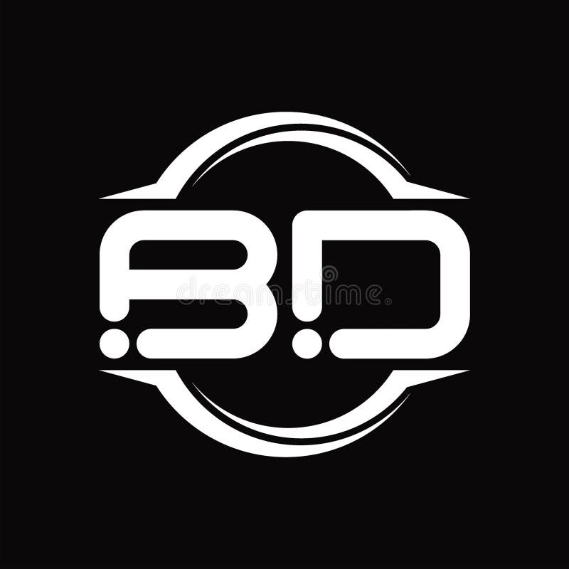 BD Logo Monogram with Circle Rounded Slice Shape Design Template Stock ...