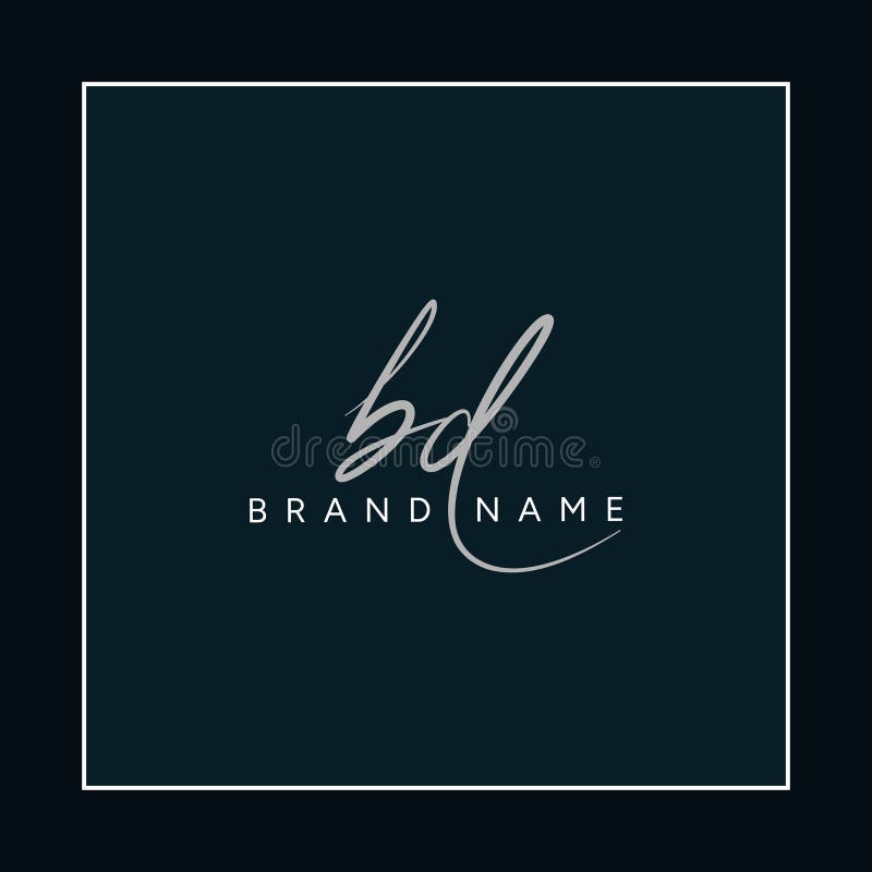 BD Simple Signature Logo - Handwritten Vector Template for B and D Logo ...