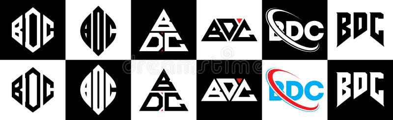 BDC Letter Logo Design in Six Style. BDC Polygon, Circle, Triangle ...
