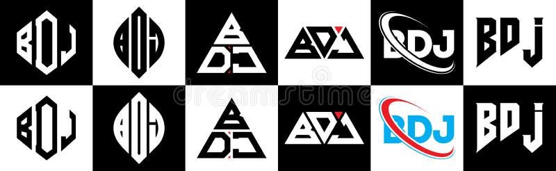 BDJ Letter Logo Design in Six Style. BDJ Polygon, Circle, Triangle ...
