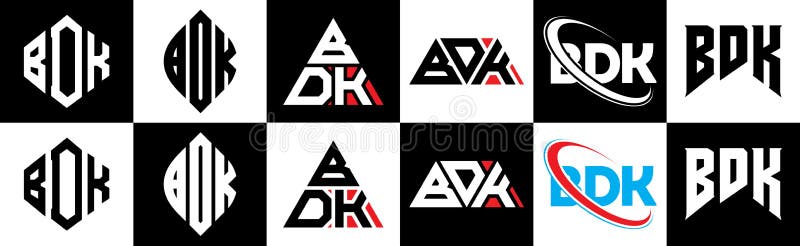 BDK Letter Logo Design in Six Style. BDK Polygon, Circle, Triangle ...