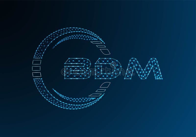 BDM Low Poly Letter Logo Vector Design. Stock Vector - Illustration of ...