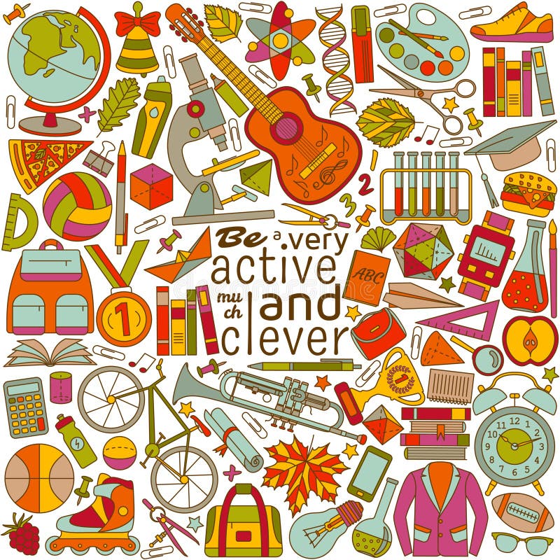 Be Active and Clever Background Stock Vector - Illustration of globe ...