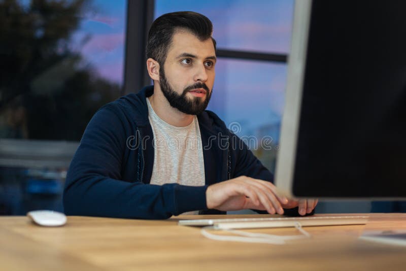 Competent Programmer Using His Computer Stock Image - Image of ...