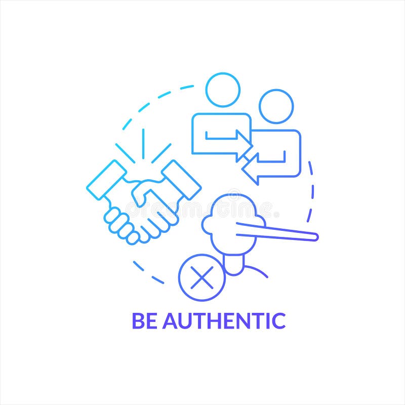 Be Authentic with Employees Blue Gradient Concept Icon Stock Vector ...