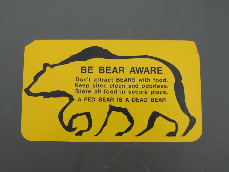 Be aware of bear sign stock photo. Image of view, feed - 6068228