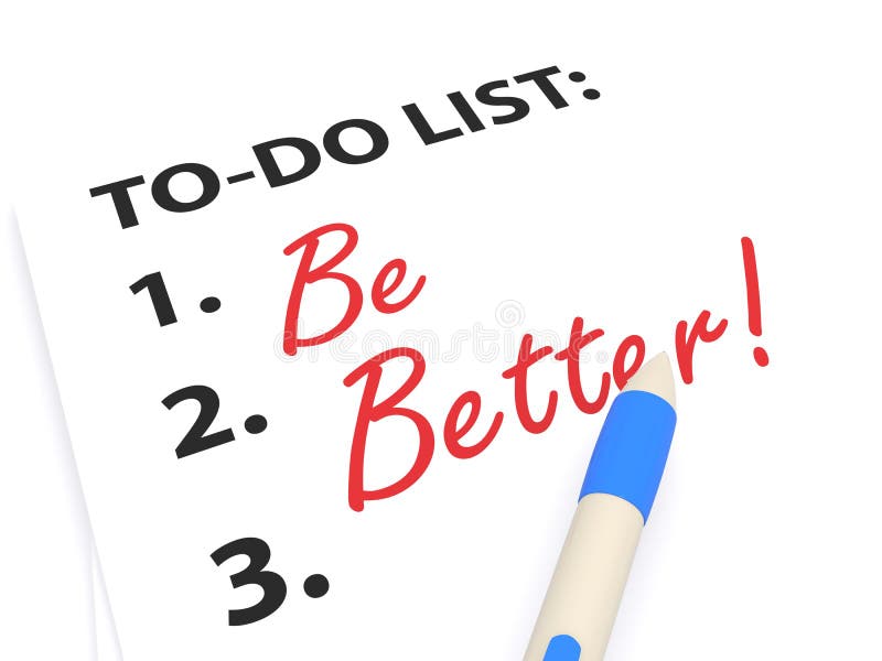 To-Do List Be Better Words Dry Erase Board Stock Illustration ...