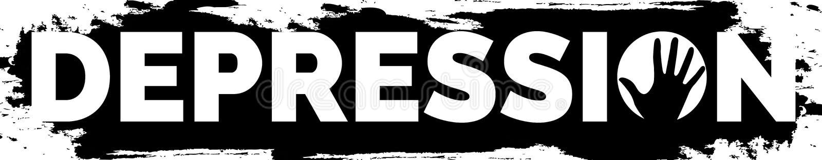 Depression Banner. Sad Unhappy Teenage Girl is Melancholy, in Despair ...