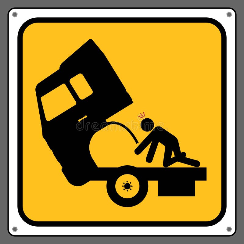 Be Careful Crush Truck Head.,sign Caution Stock Illustration ...