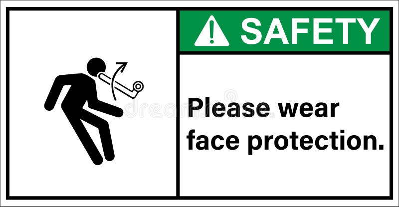 Be Careful with Objects Hitting Your Face.,Safety Sign Stock Vector ...
