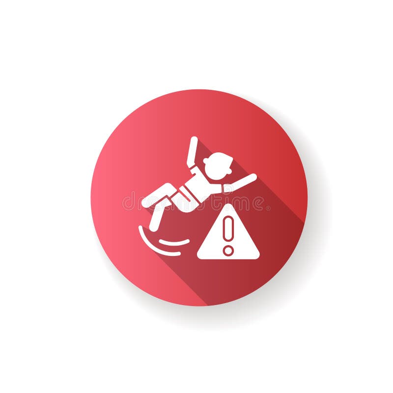 Be Careful Red Flat Design Long Shadow Glyph Icon Stock Vector