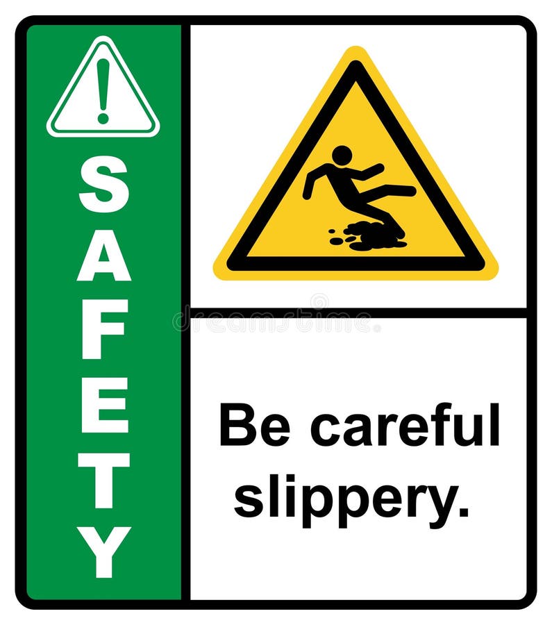 Be Careful Slippery.,oily Surface.,Safety Sign Stock Vector ...