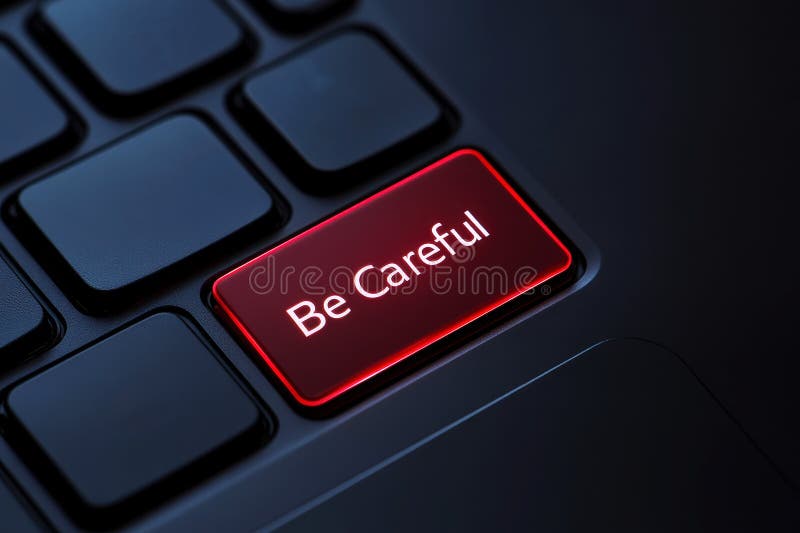 Be Careful Text on Keyboard Button. Generative Ai Stock Illustration ...
